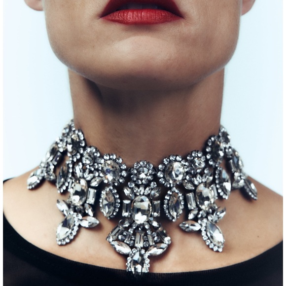 Zara | Jewelry | Zara Jewel Teardrop Choker | Poshmark